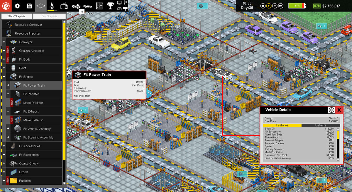 Jogo Production Line : Car factory simulation - Thunderkeys